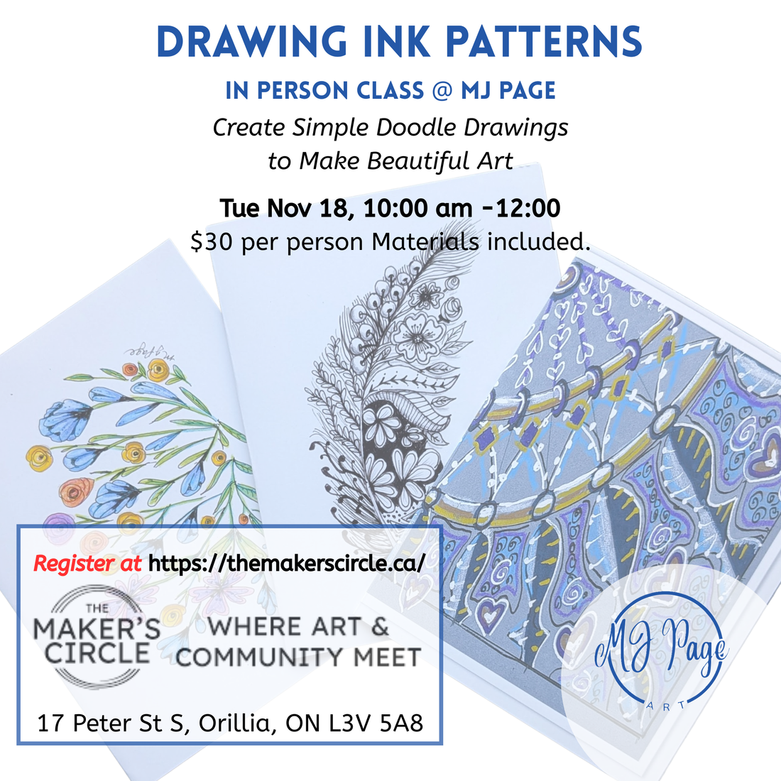 IN Person - Drawing Ink Patterns Class – The Maker's Circle
